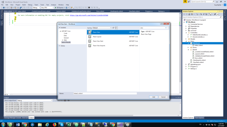 [ASP.NET Core MVC] - Hướng dẫn tạo View p3 - sinhvientot.net